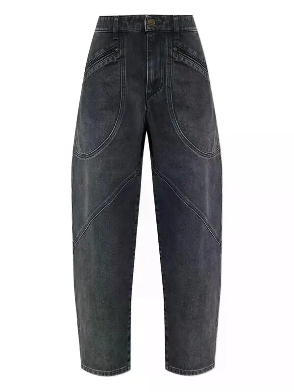 Isabel Marant Étoile Catarina Relaxed Straight Leg Jeans - Black