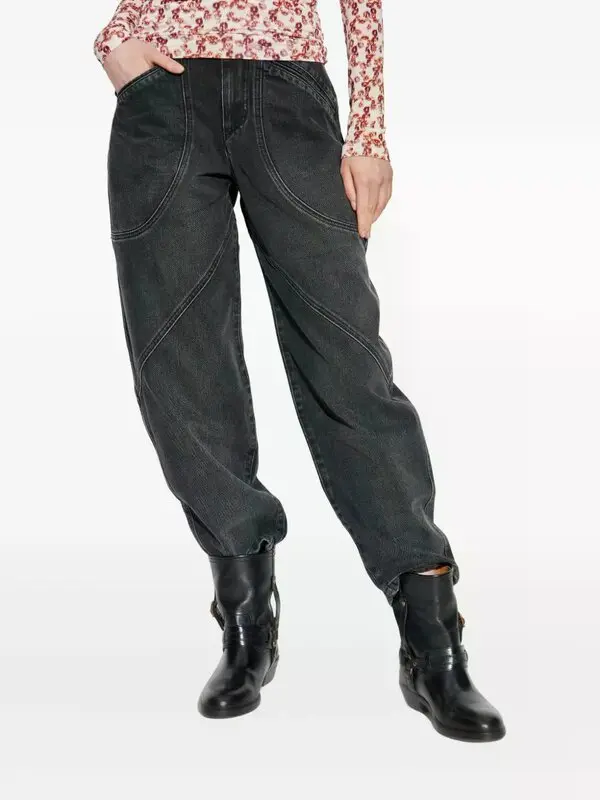 Isabel Marant Étoile Catarina Relaxed Straight Leg Jeans - Black