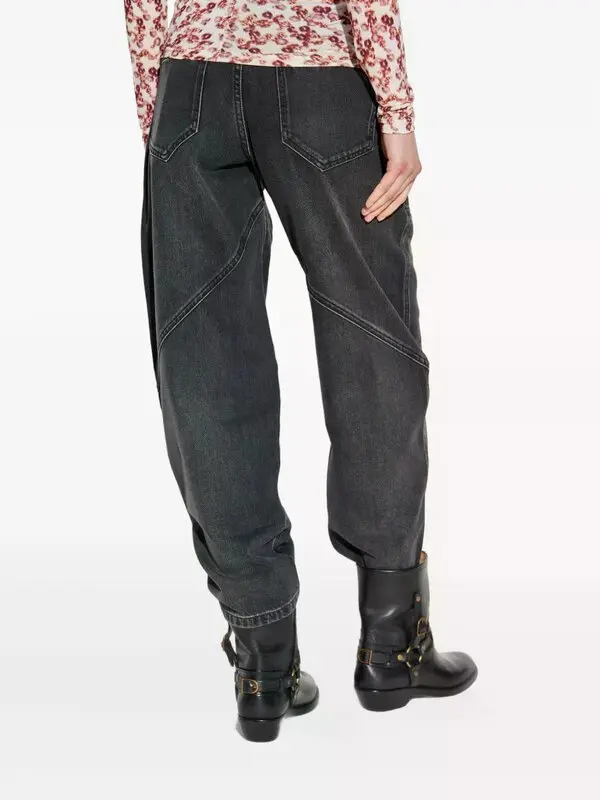 Isabel Marant Étoile Catarina Relaxed Straight Leg Jeans - Black