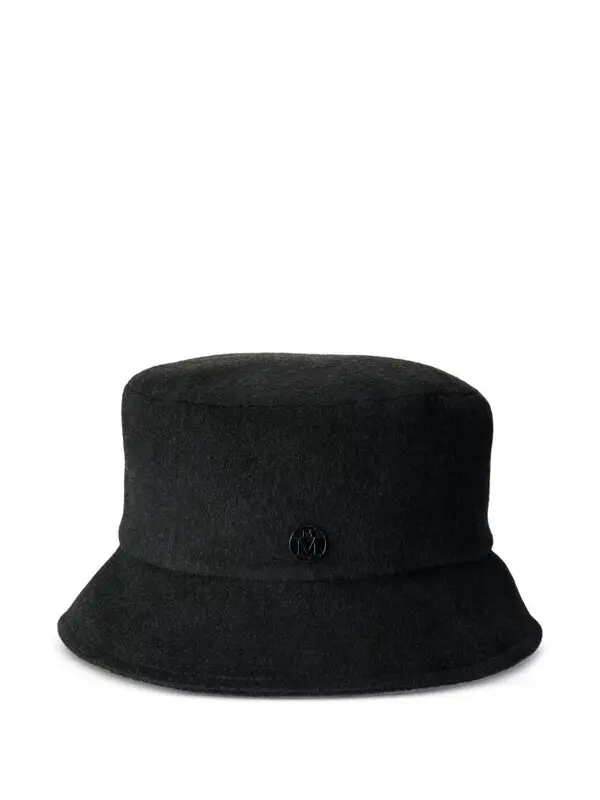 MAISON MICHEL Logo Plaque Bucket Hat - Black