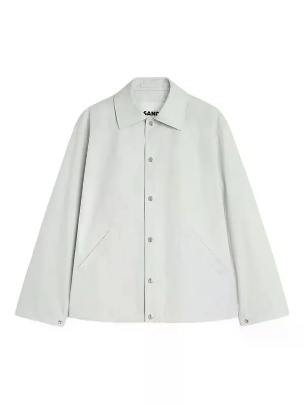 JIL SANDER Logo-print Cotton-taffeta Jacket - Grey
