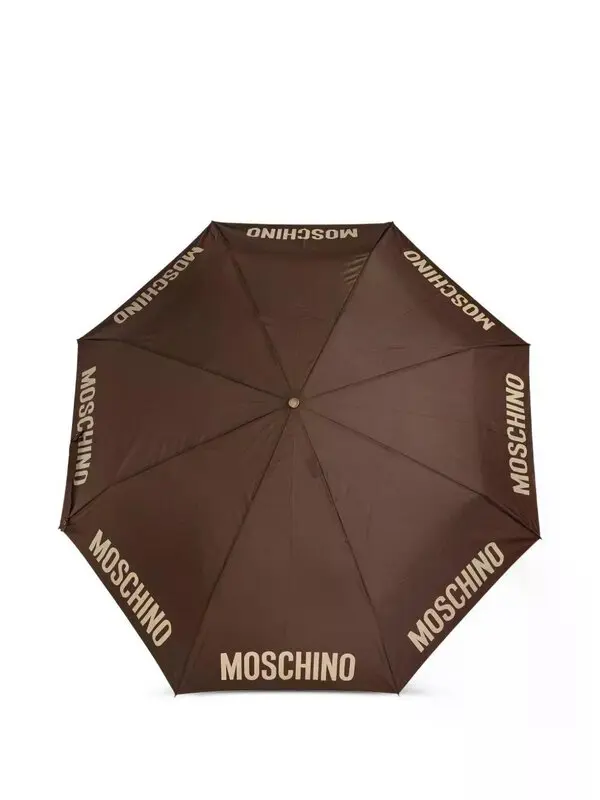 Moschino Logo Umbrella - Brown