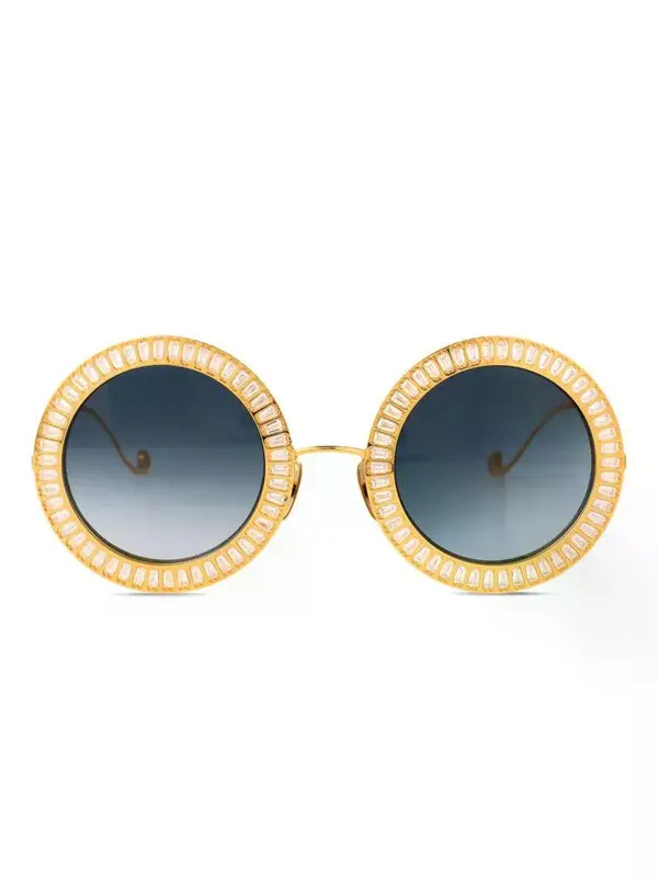 Anna-Karin Karlsson Magic You 2.0 Embellished Round Sunglasses - Gold