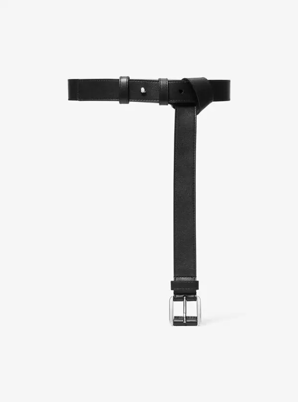 Michael Kors Kaitlin Leather Waist Belt - Black