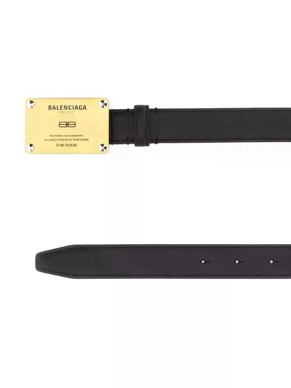 Balenciaga Rectangular-plaque Leather Belt