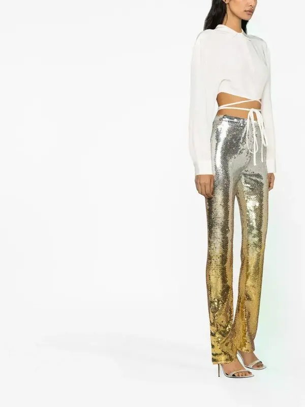 Rabanne Sequin-embellished Slim-fit Trousers