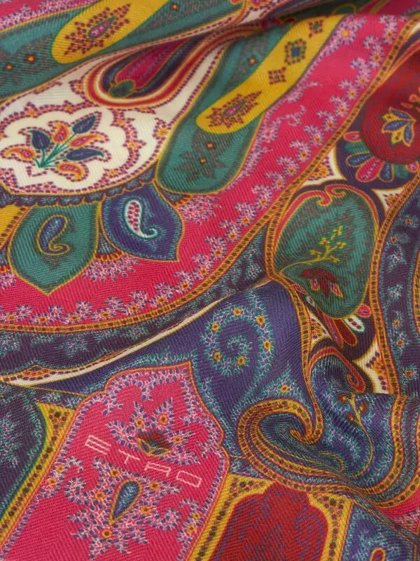 Etro Paisley-print Frayed-edge Cashmere-blend Scarf - Red