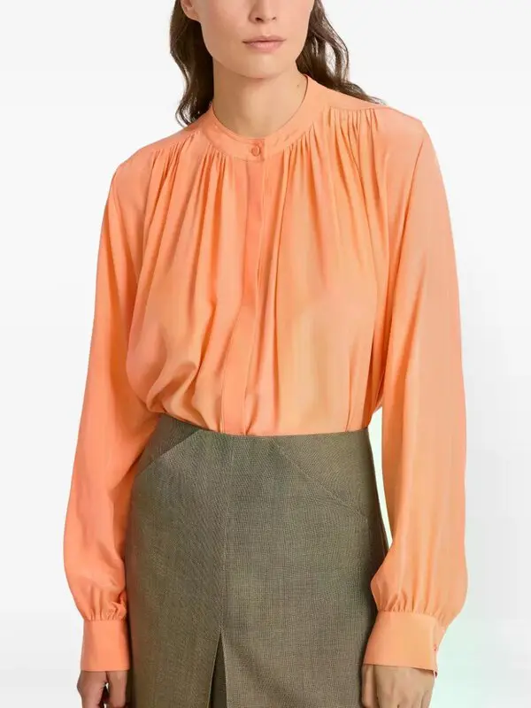 YVES SALOMON Pleated Silk Shirt