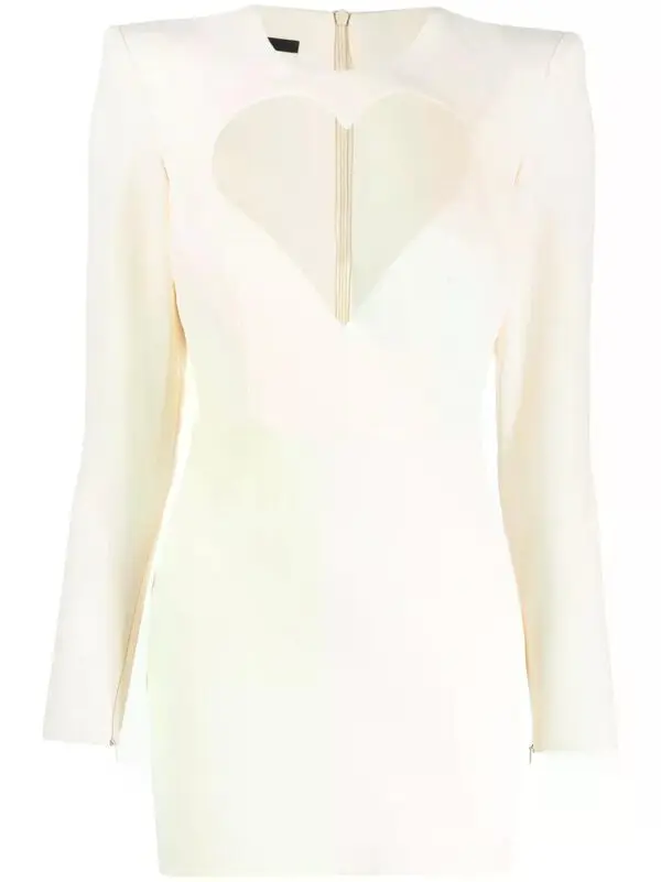 Alex Perry Heart Cut-out Mini Dress - Yellow