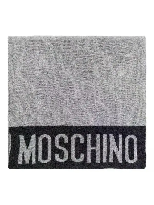 Moschino Logo-detail Scarf - Grey