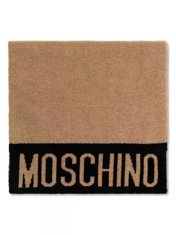 Moschino Logo-detail Scarf - Brown
