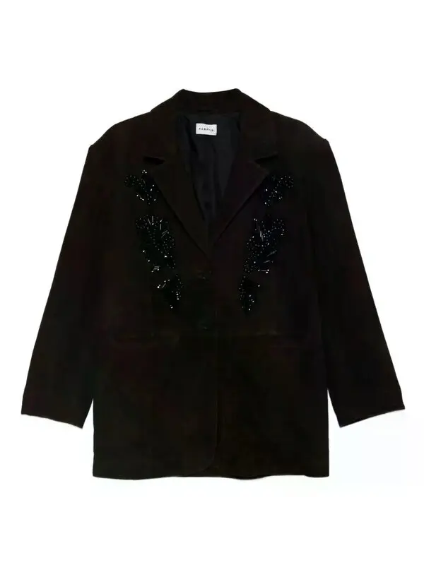 P.a.r.o.s.h Bead-embellishment Suede Coat
