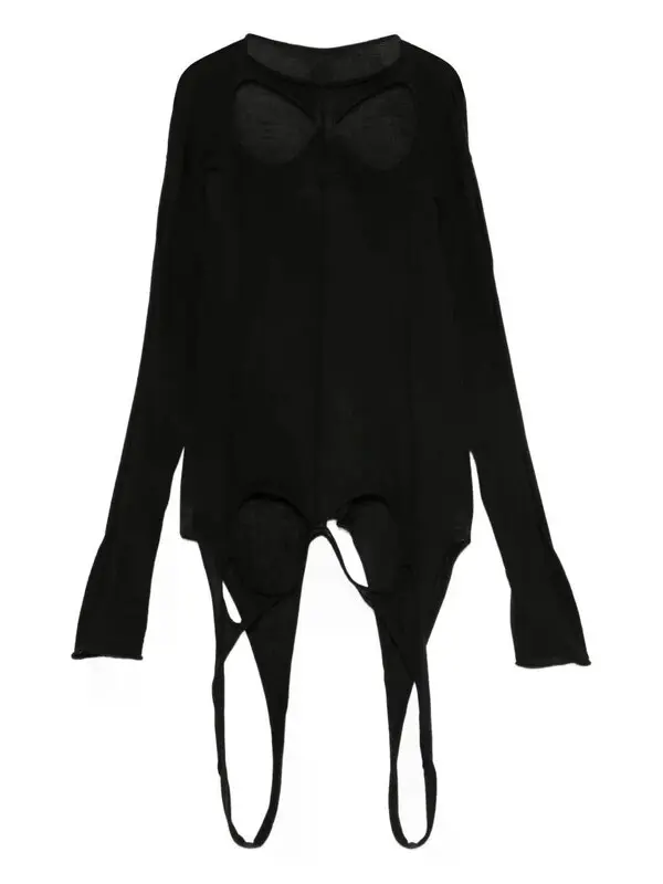 Rick Owens Long-sleeve Slashed Sweater - Black