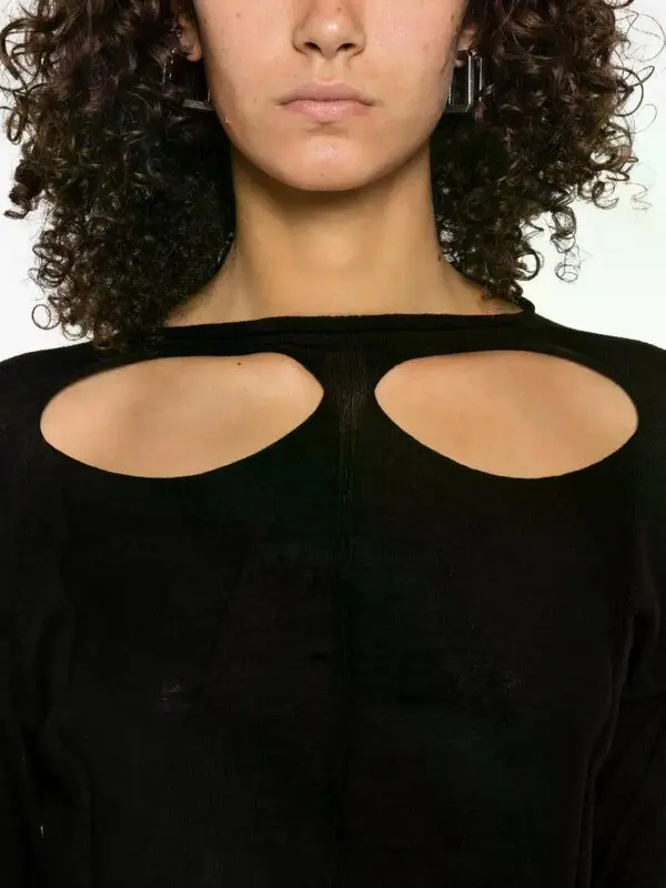 Rick Owens Long-sleeve Slashed Sweater - Black