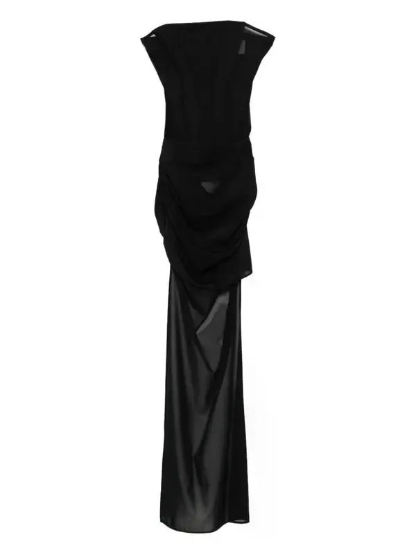Alex Perry Mesh-panel Draped Dress