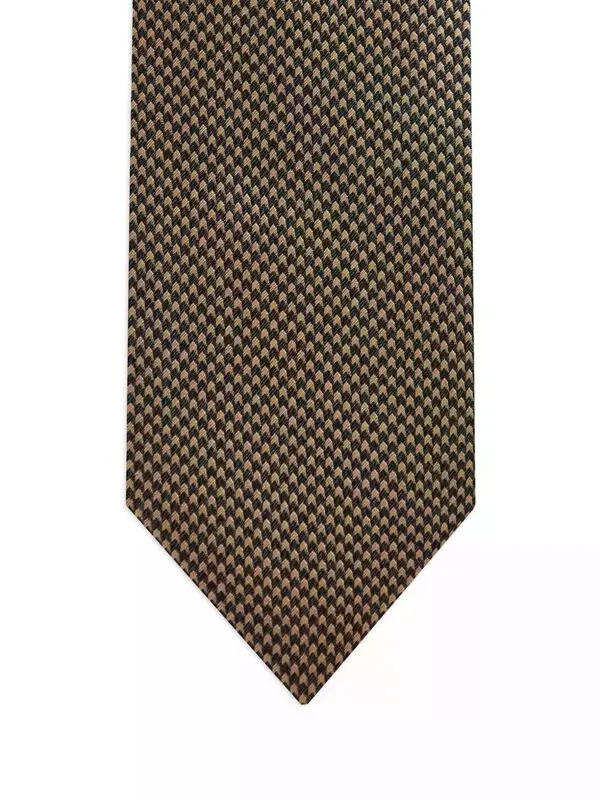 TOM FORD Geometric-pattern Neck Tie - Brown