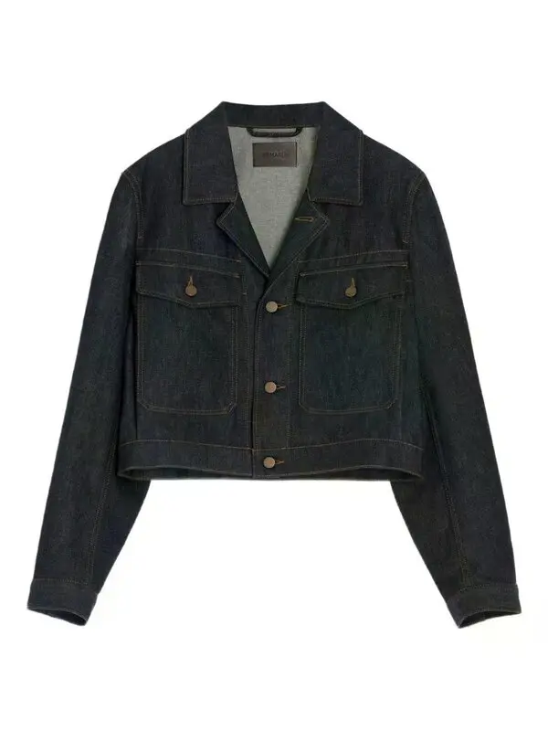 LEMAIRE Button-fastening Patch-pocket Denim Jacket - Black