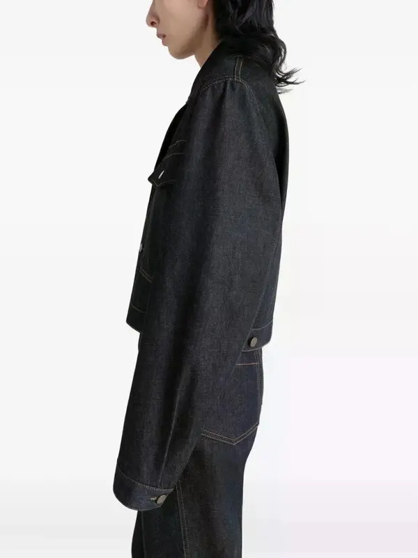 LEMAIRE Button-fastening Patch-pocket Denim Jacket - Black