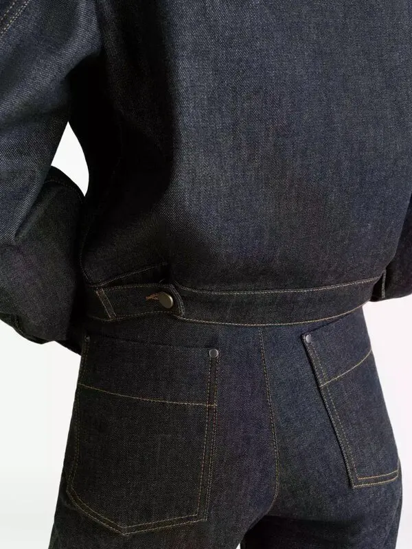 LEMAIRE Button-fastening Patch-pocket Denim Jacket - Black