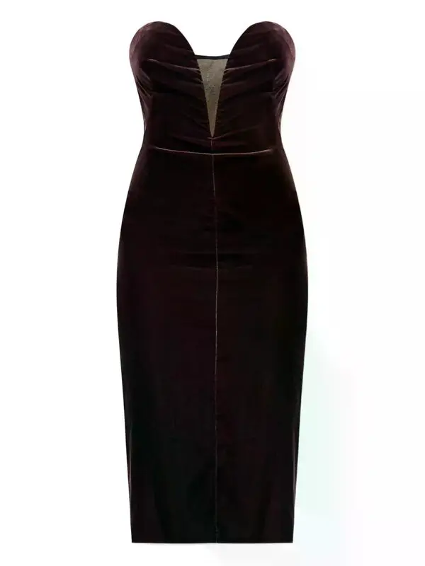 TOM FORD Sweetheart-neckline Velvet Midi Dress