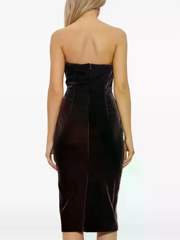 TOM FORD Sweetheart-neckline Velvet Midi Dress