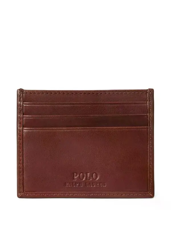 Polo Ralph Lauren Polo Bear Leather Card Holder - Brown
