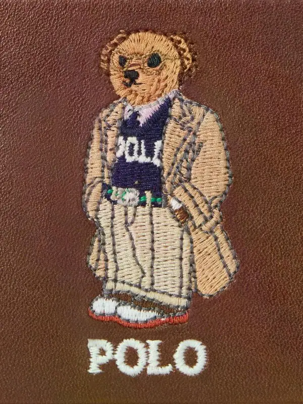 Polo Ralph Lauren Polo Bear Leather Card Holder - Brown