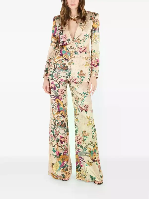 Roberto Cavalli Floral-print Jacket - Neutrals