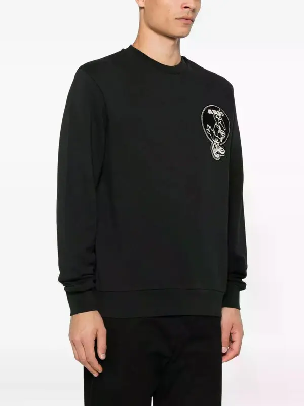 Moncler Embroidered Logo Sweatshirt - Black