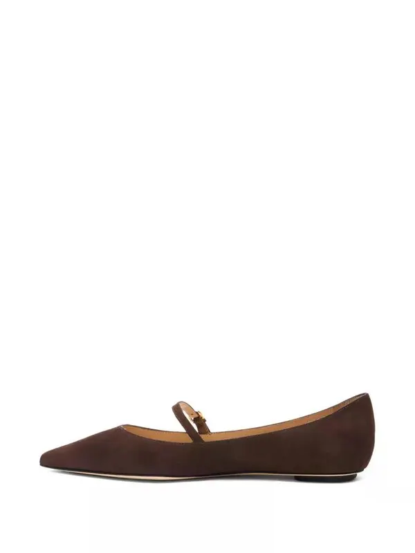STUART WEITZMAN Emilia Pointed-toe Ballet Flats - Brown