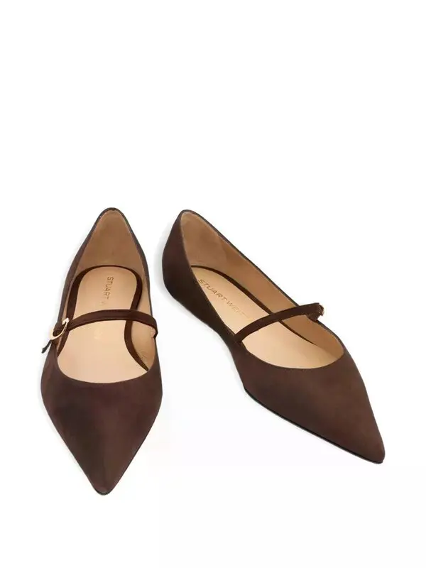 STUART WEITZMAN Emilia Pointed-toe Ballet Flats - Brown