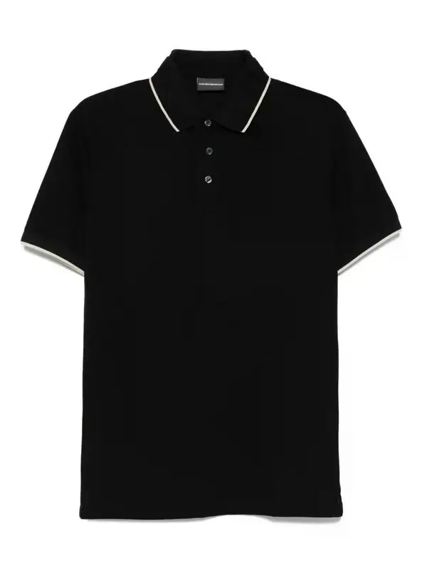 Emporio Armani Tipped-collar Polo Shirt - Black
