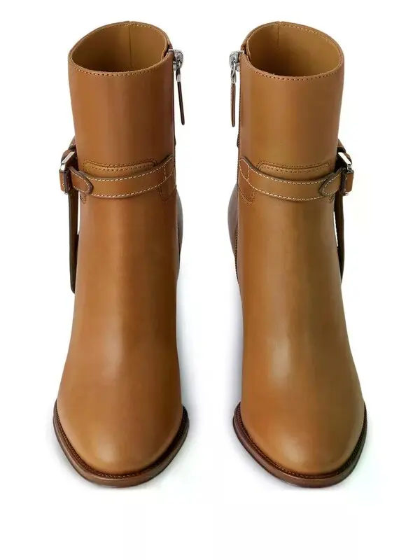 Ralph Lauren 90mm Donnely Buckle-detail Ankle Boots - Brown