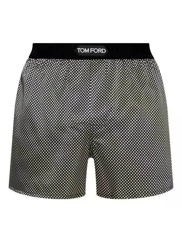 TOM FORD Polka-dot Logo-waist Boxers - Black