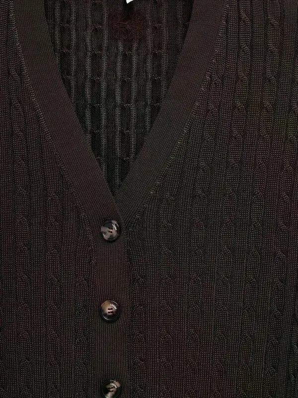 Loewe Cable-knit Buttoned Cardigan - Brown