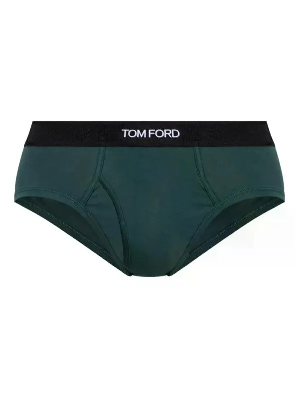 TOM FORD Branded-waistband Briefs - Green