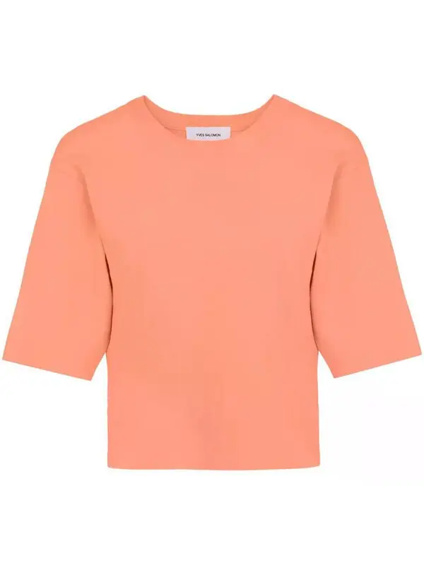 YVES SALOMON Knitted Cropped T-shirt