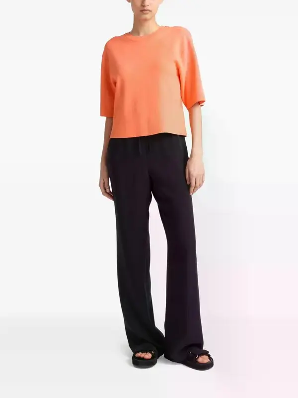 YVES SALOMON Knitted Cropped T-shirt