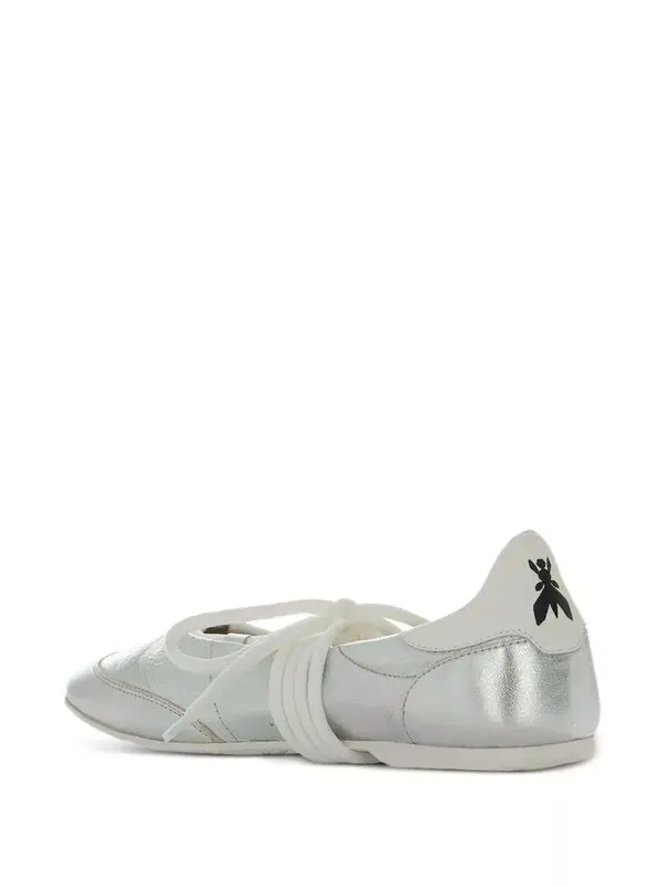 Patrizia Pepe Lace-up Leather Ballet Flats - Silver