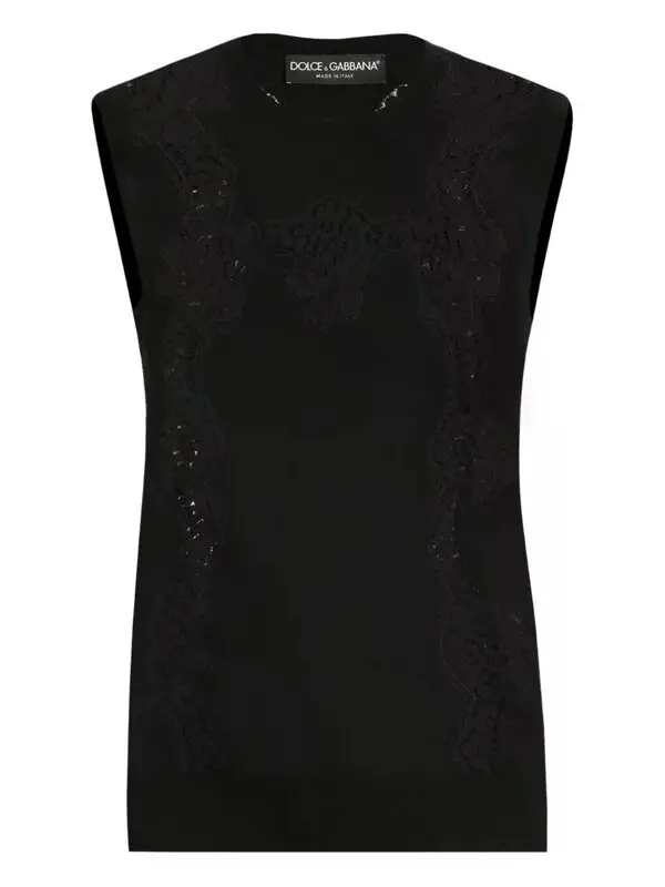 Dolce & Gabbana Lace-panel Sleeveless Top - Black