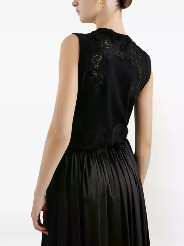 Dolce & Gabbana Lace-panel Sleeveless Top - Black