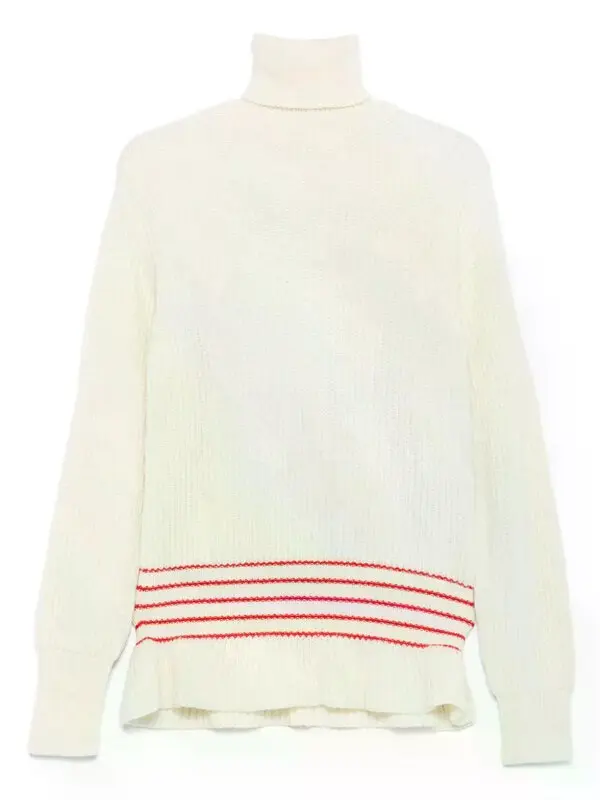 Chloé Ribbed Knit Stripe-detail Turtleneck Sweater