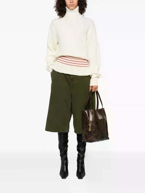 Chloé Ribbed Knit Stripe-detail Turtleneck Sweater
