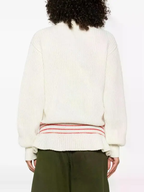 Chloé Ribbed Knit Stripe-detail Turtleneck Sweater