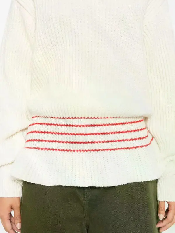 Chloé Ribbed Knit Stripe-detail Turtleneck Sweater