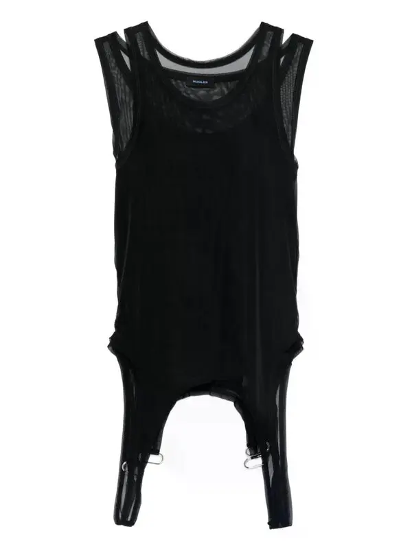 MUGLER Layered Mesh Tank Top