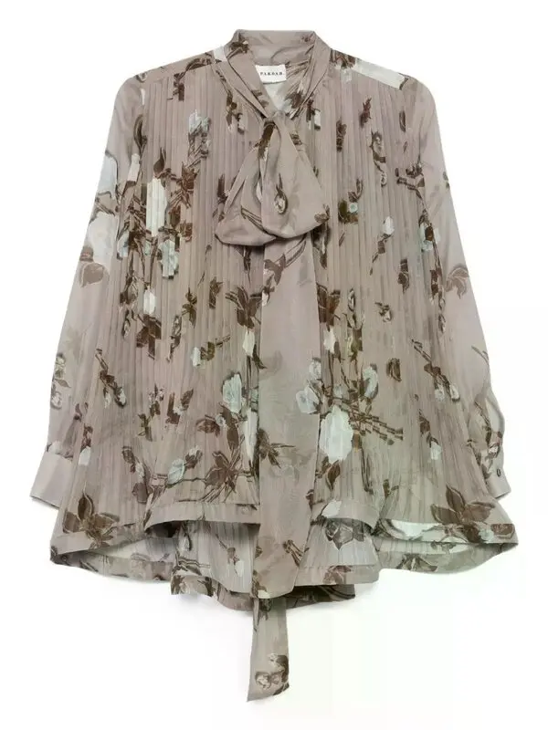 P.a.r.o.s.h Floral-print Pleated Blouse