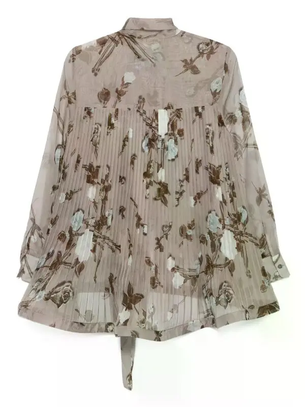 P.a.r.o.s.h Floral-print Pleated Blouse