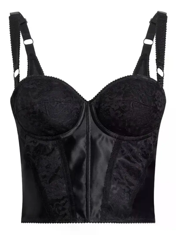 Dolce & Gabbana Lace-embellished Corset Top - Black