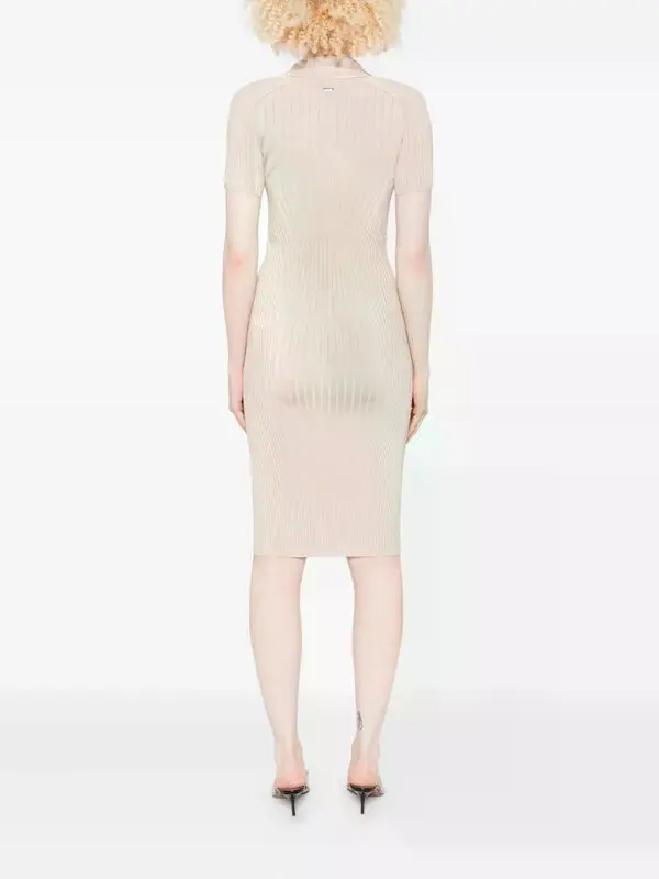 mugler ribbed dress Ribbed-knit midi dress in black - Mugler